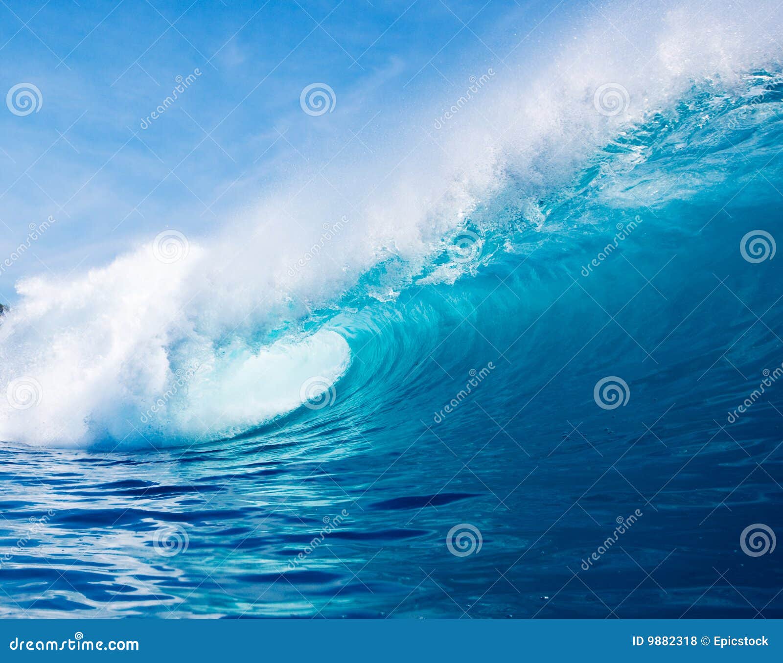 Blue Ocean Wave stock photo. Image of coastal, beauty - 9882318