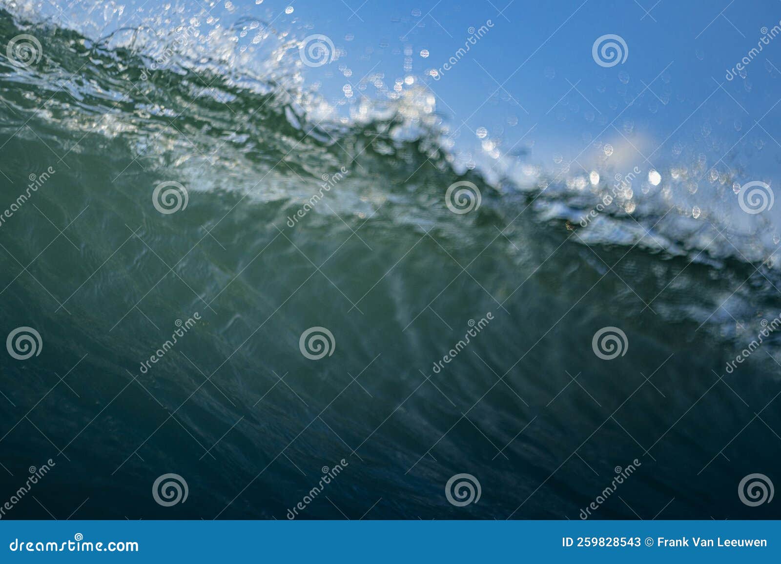 Blue Ocean Wave Breaking Overhead Stock Image - Image of azure ...