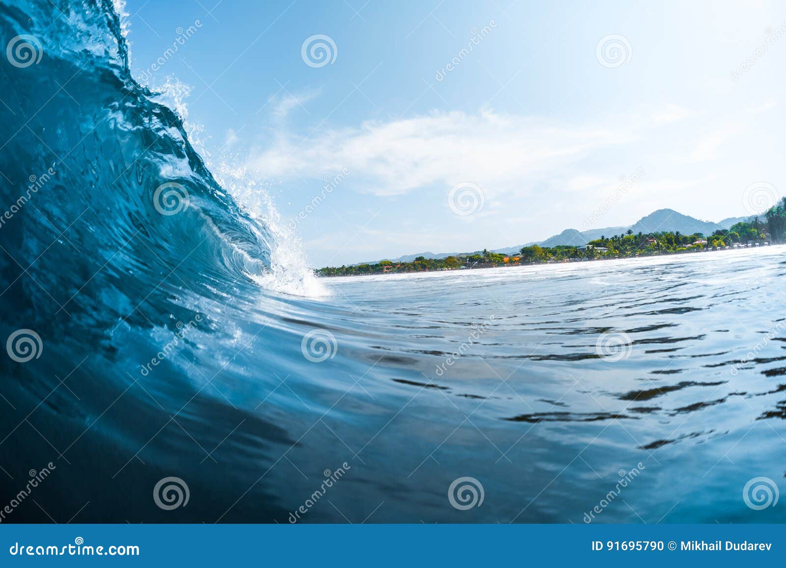 Blue ocean wave stock photo. Image of rough, seascape - 91695790