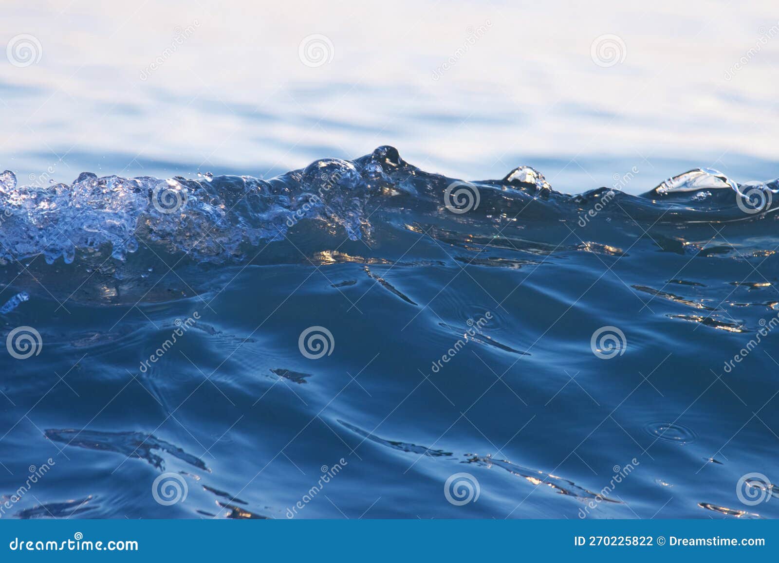 Blue Ocean Wave Splashing on the Beach. Sea Wave Stock Photo - Image of ...