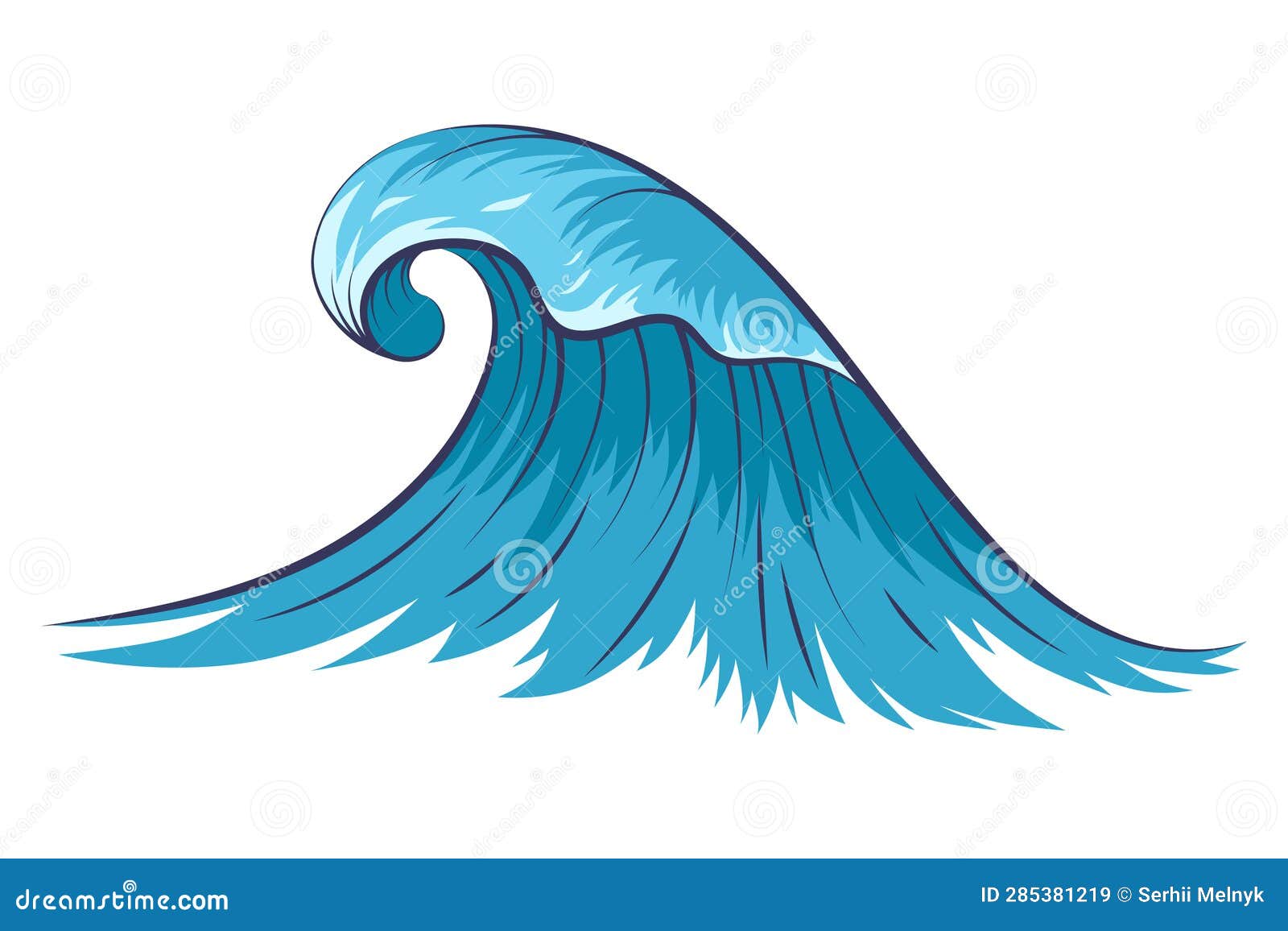 Blue ocean wave stock illustration. Illustration of splash - 285381219