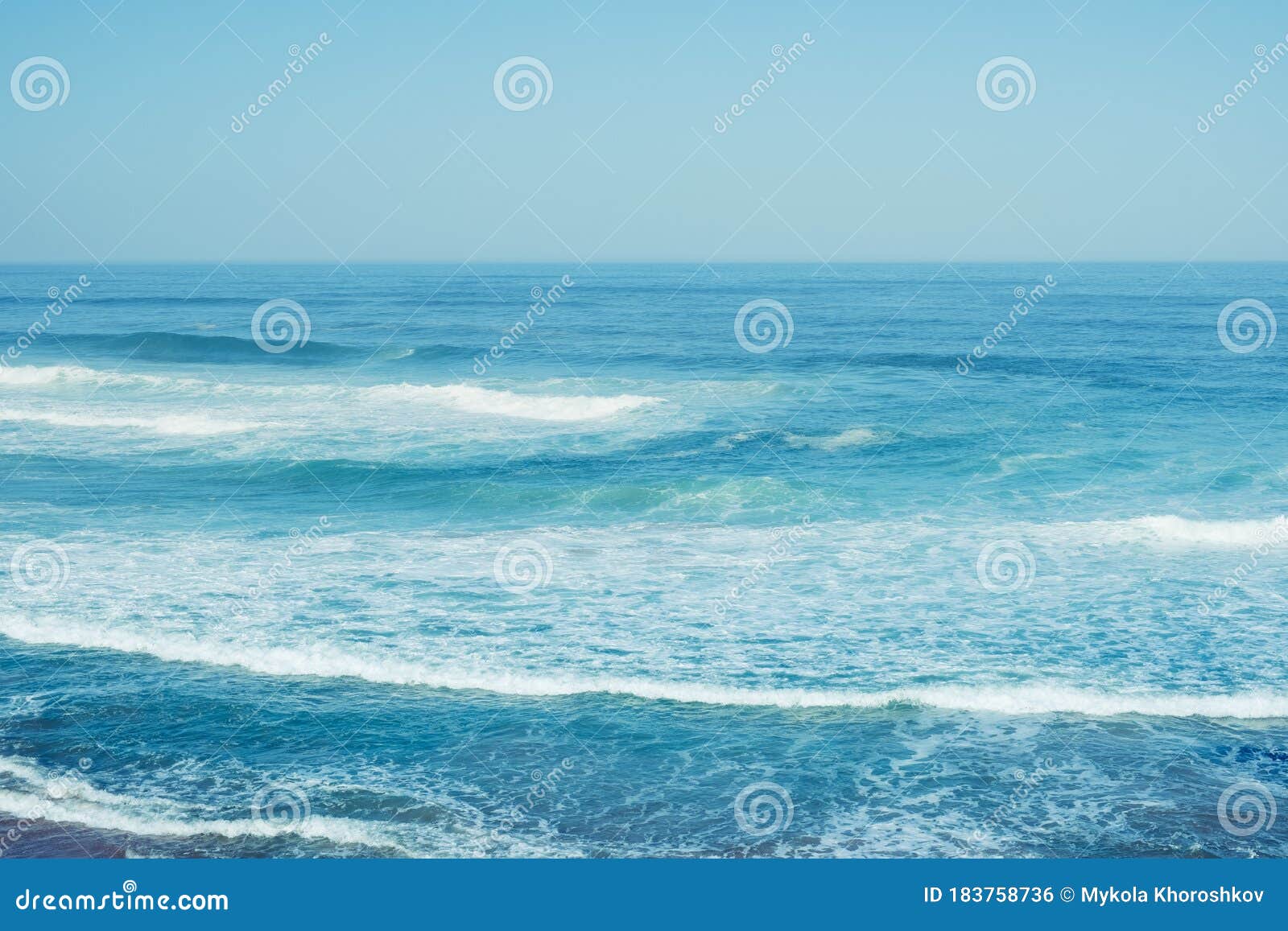 Breaking Waves at Sunny Day. Tropical Resort Stock Photo - Image of ...