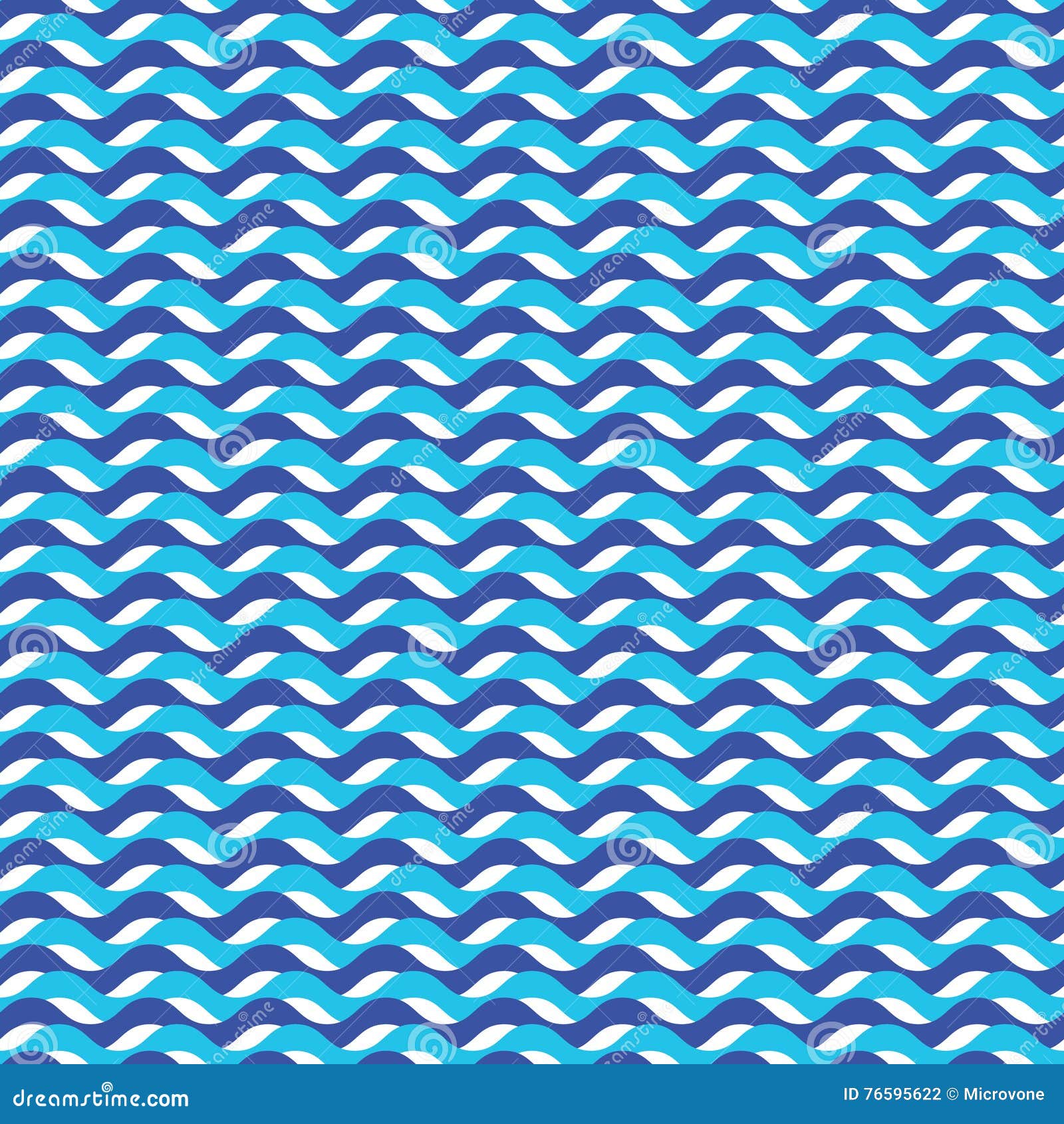 Blue Ocean Waves Marine Seamless Pattern Stock Vector - Illustration of ...