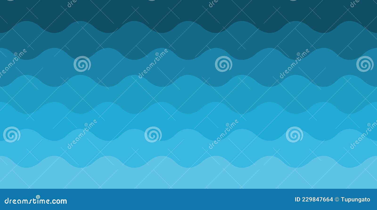 Blue Ocean Waves Seamless Pattern Stock Vector - Illustration of simple ...