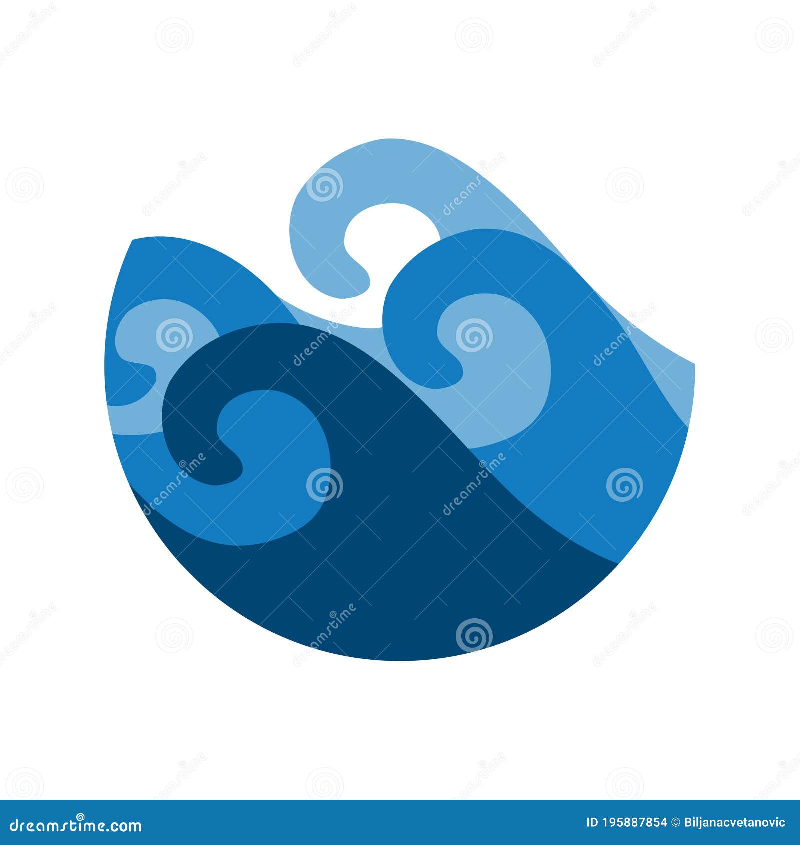 Blue ocean waves, vector stock vector. Illustration of creative - 195887854