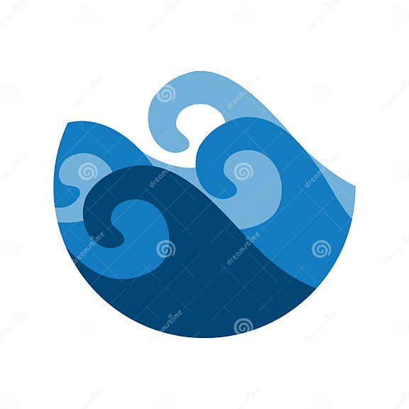 Blue ocean waves, vector stock vector. Illustration of creative - 195887854