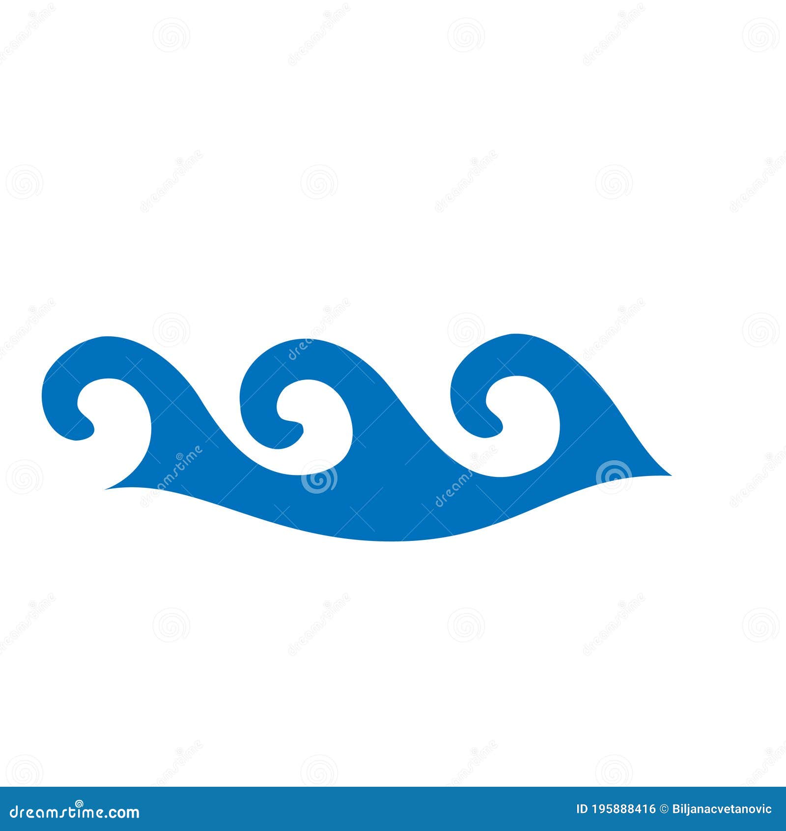 Blue ocean waves, vector stock vector. Illustration of splash - 195888416