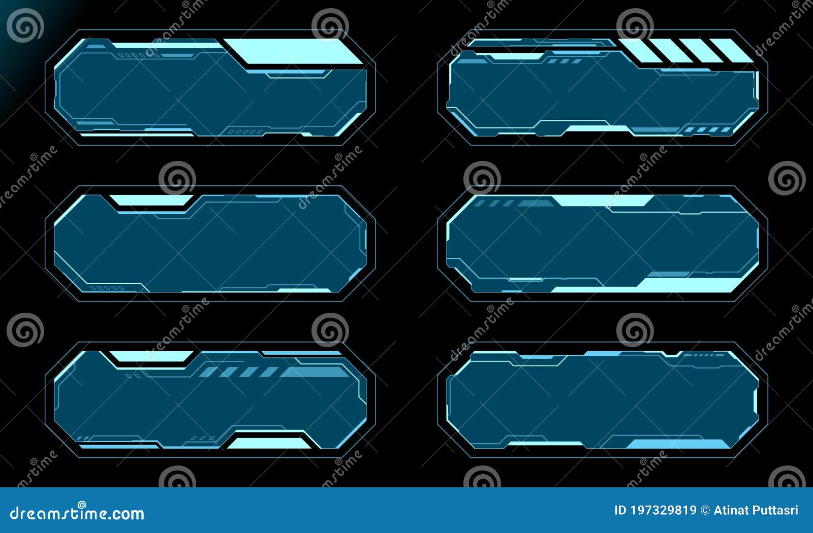 Octagon Frame Set Technology Future Interface Hud Stock Vector ...