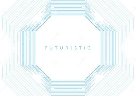 Blue Octagonal Lines Abstract Futuristic Tech Background Stock Vector ...