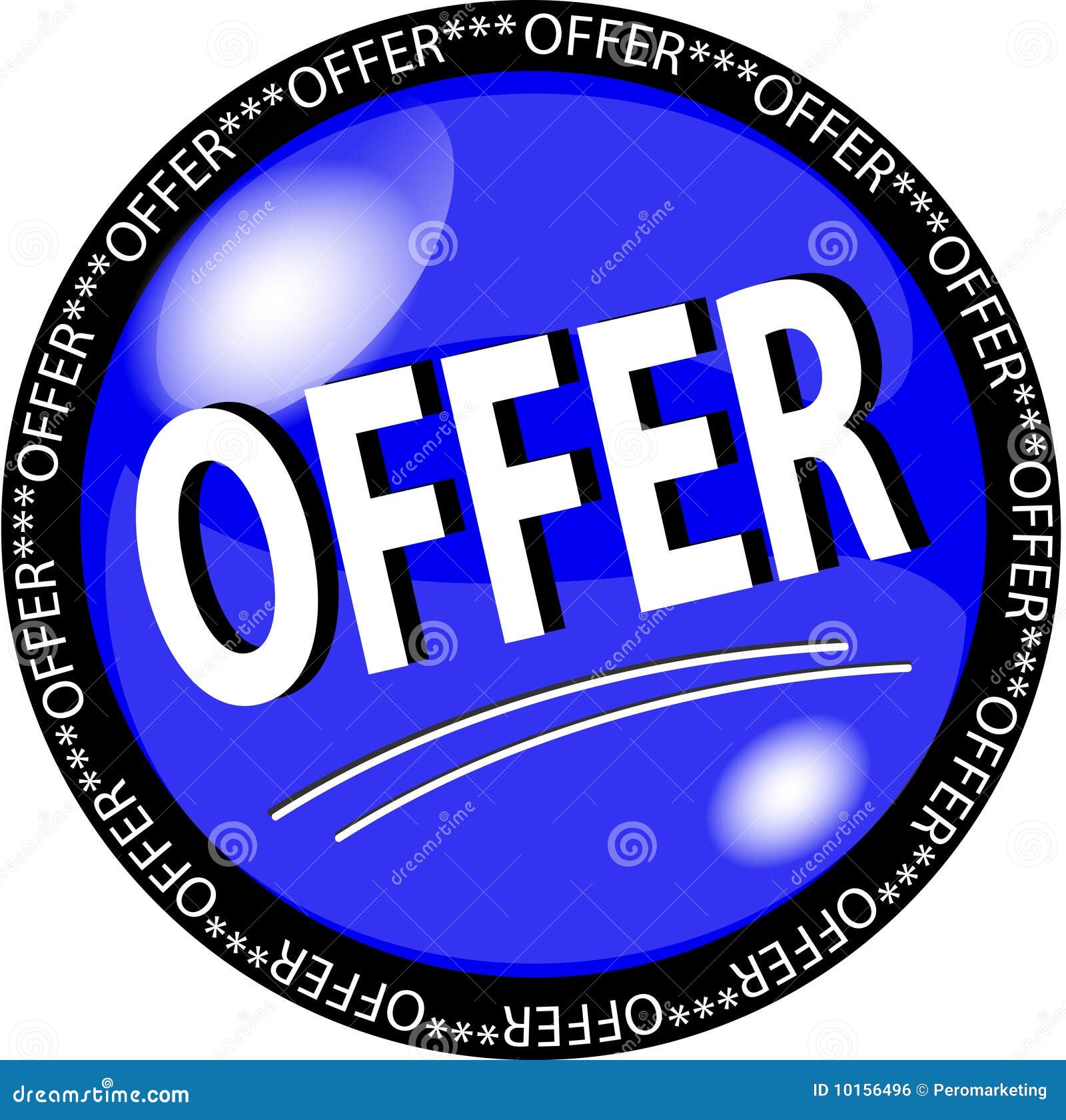 Blue offer button stock illustration. Illustration of offer - 10156496