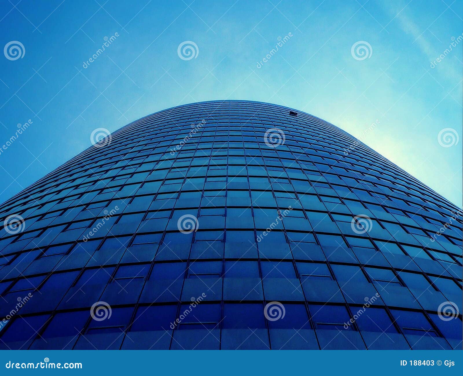 Blue Office Building, Upward View Stock Image - Image of blue, urban ...