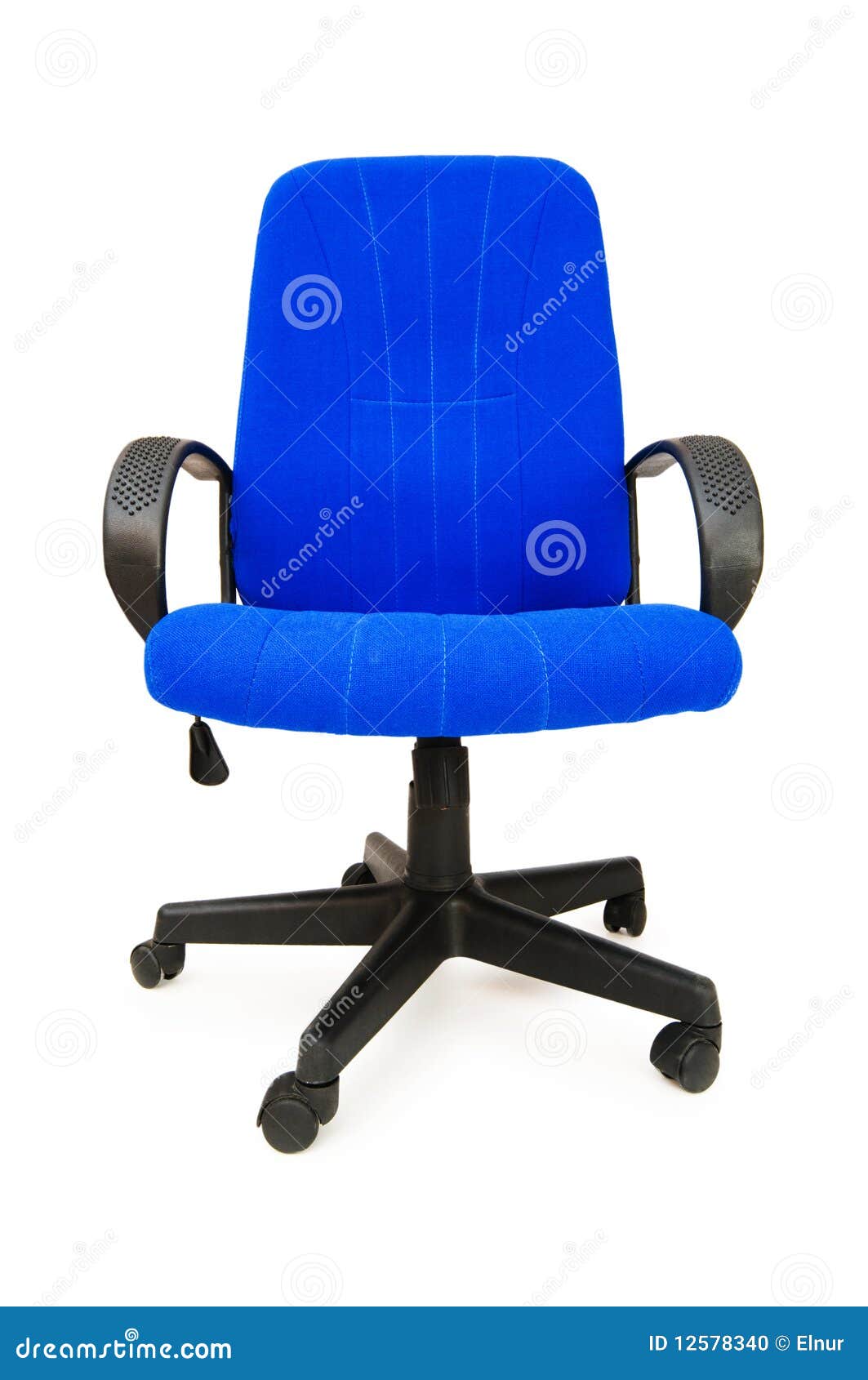 Blue office chair isolated stock photo. Image of seat - 12578340