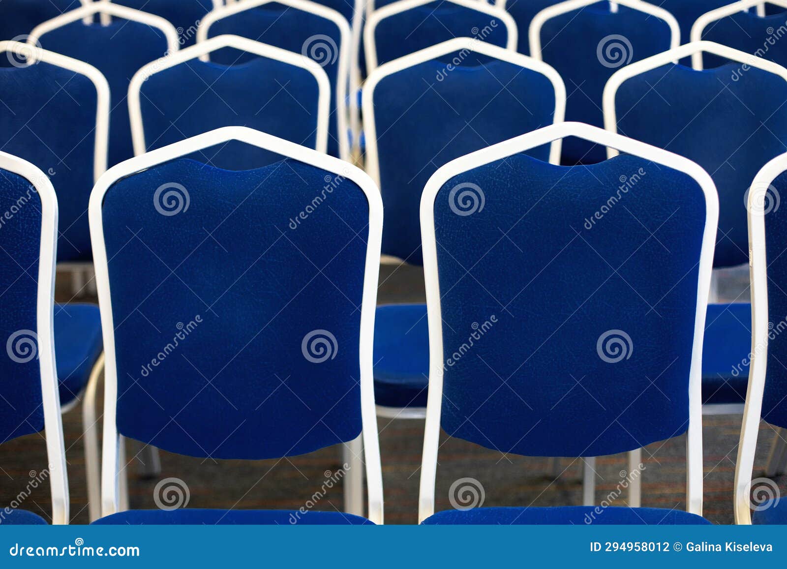 Blue Office Chairs in Conference Room Stock Photo - Image of waiting ...
