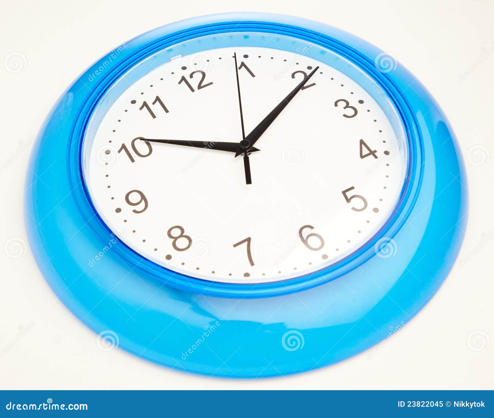 Blue office clock stock image. Image of number, color - 23822045