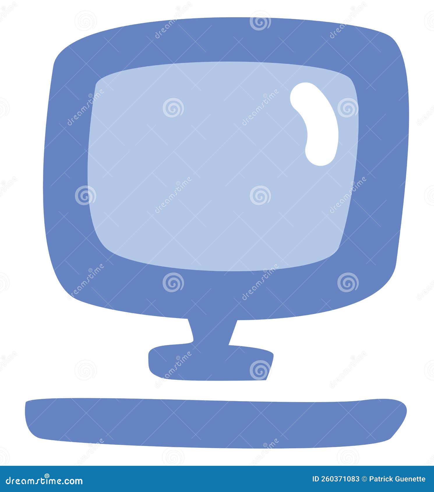 Blue office computer, icon stock vector. Illustration of isolated ...