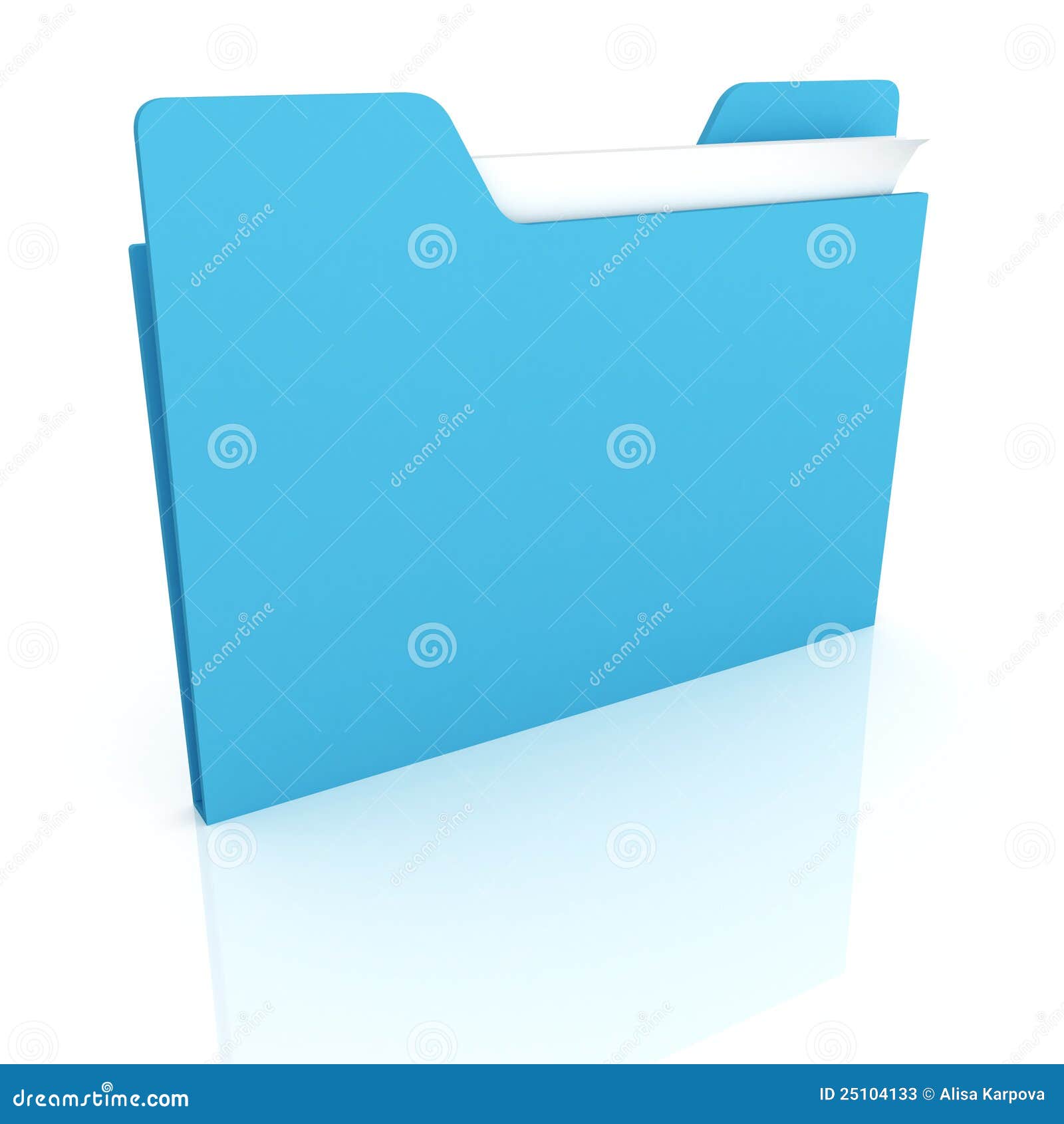 Blue Office Folder Containing Document Papers Stock Illustration ...