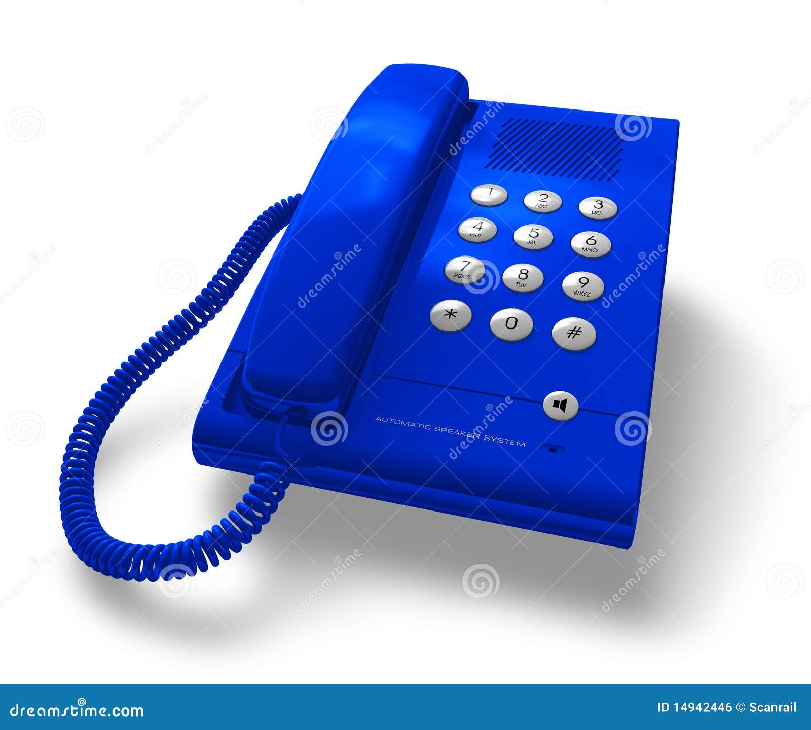Blue office phone stock illustration. Illustration of modern - 14942446