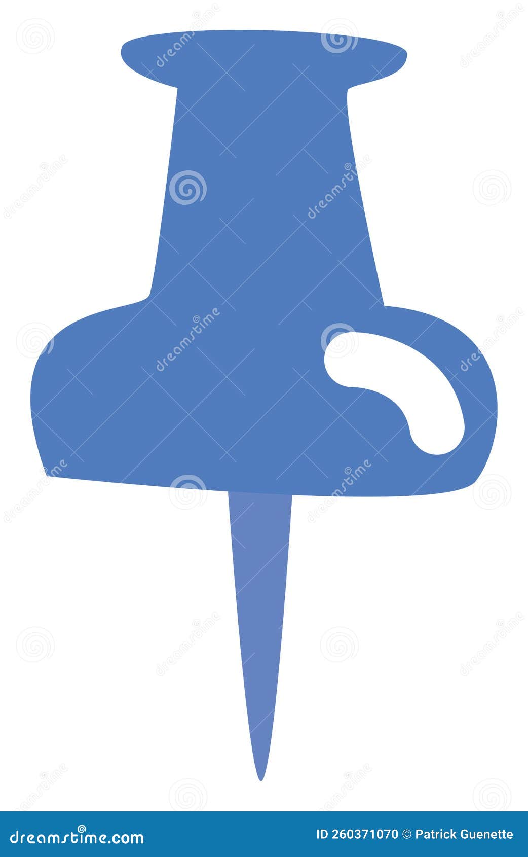 Blue office pin, icon stock vector. Illustration of pushpin - 260371070