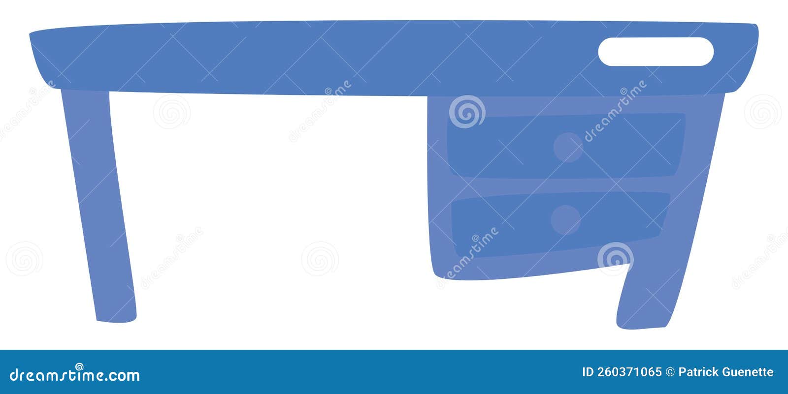 Blue office table, icon stock vector. Illustration of mockup - 260371065