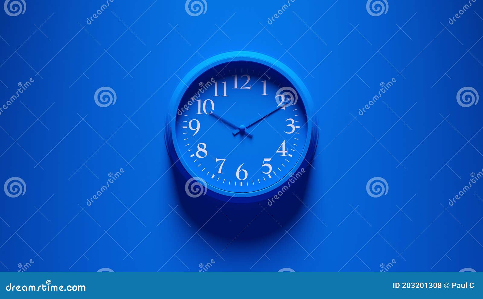 Blue Office Wall Clock stock illustration. Illustration of bright ...