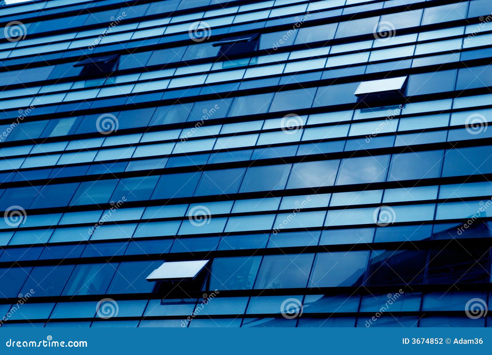 Blue office windows stock photo. Image of architecture - 3674852