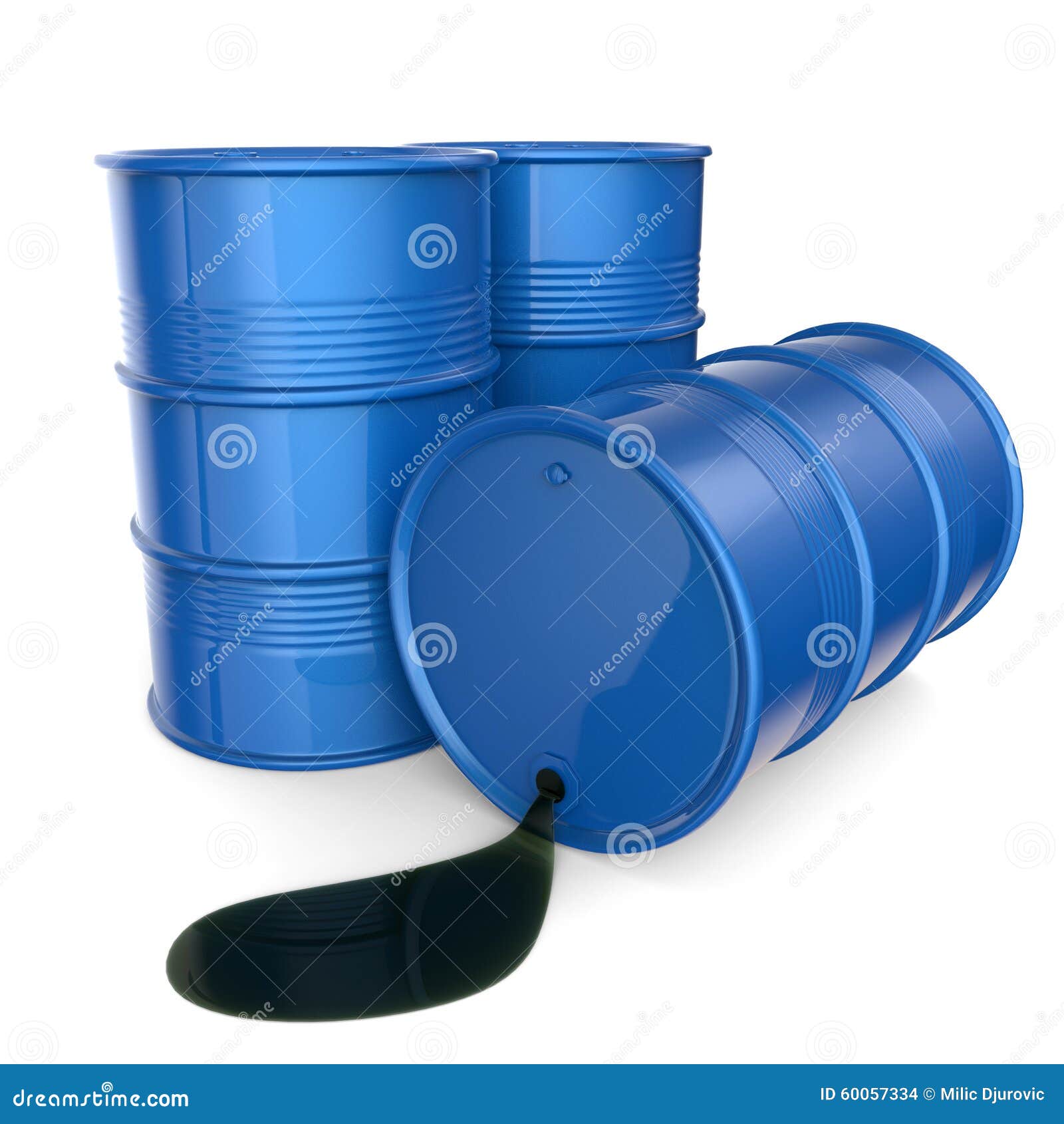 Blue Oil Barrels. 3D Render Stock Illustration - Illustration of ...