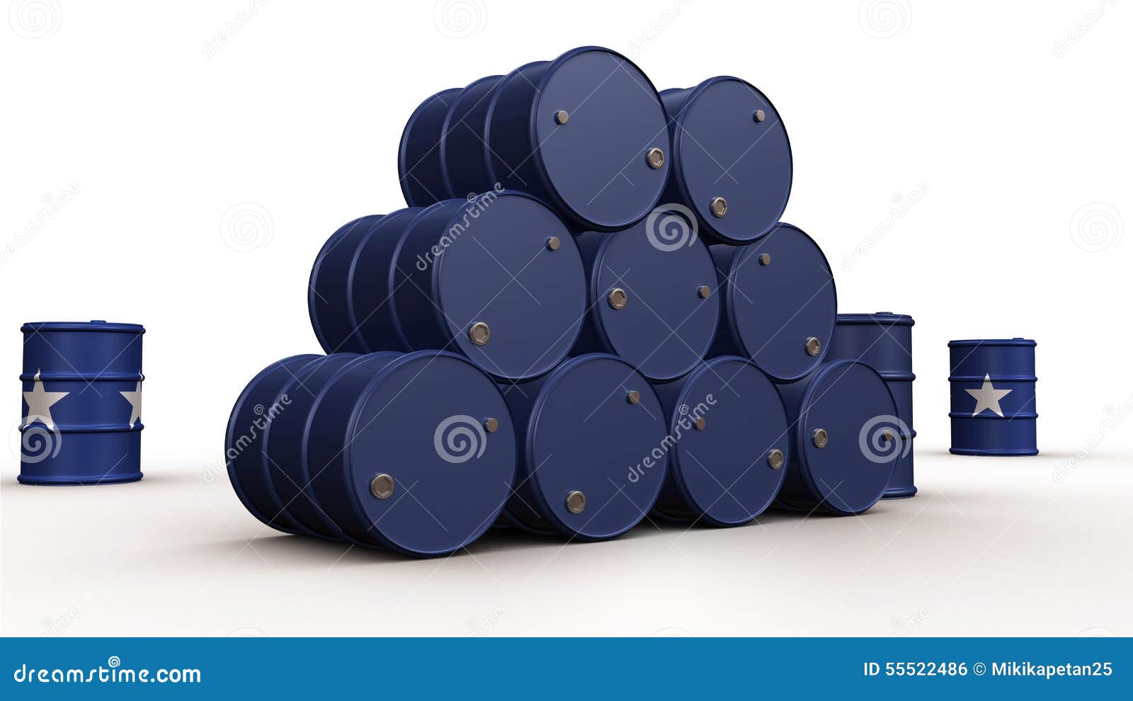 Blue Oil Barrels Isolated on White Background Stock Illustration ...