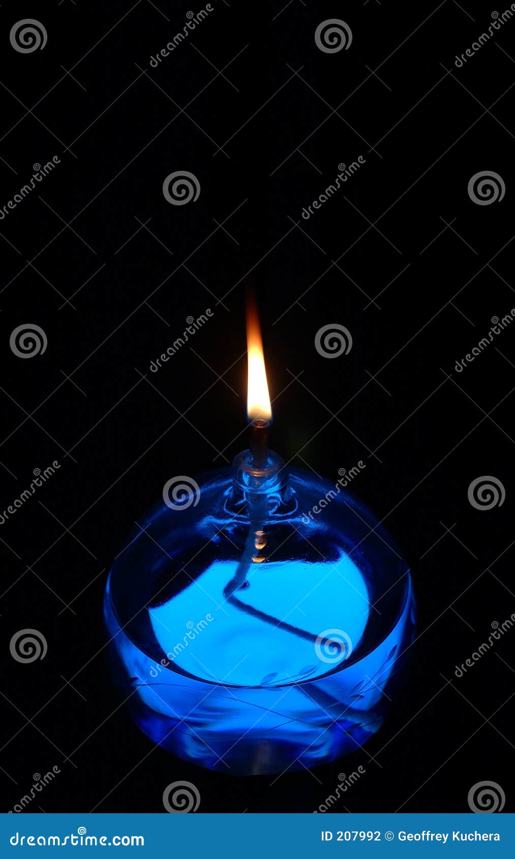 Blue Oil Candle stock photo. Image of orange, light, glow - 207992