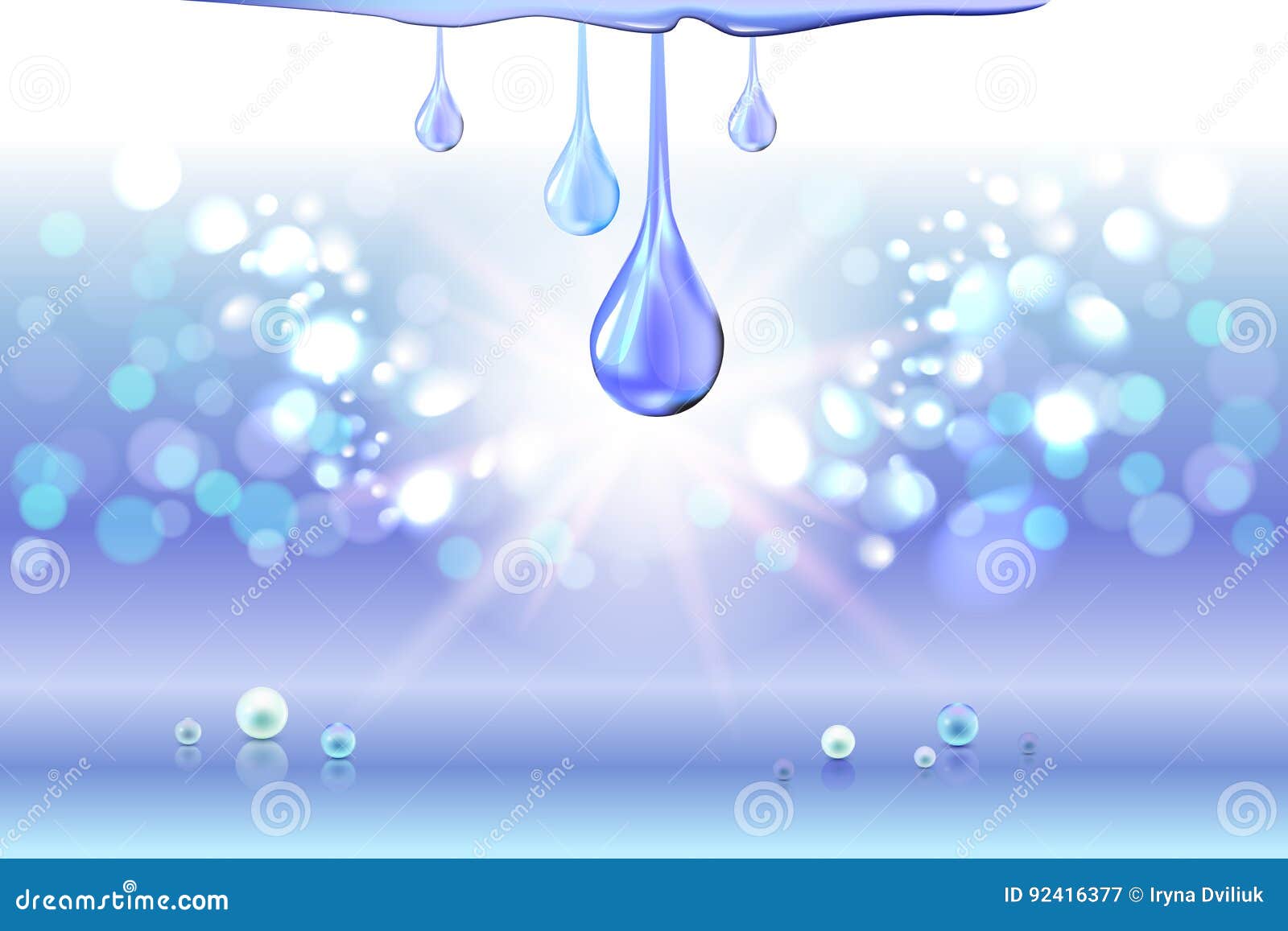 Blue Oil Drops Shiny Sparkles Stock Vector - Illustration of drop ...