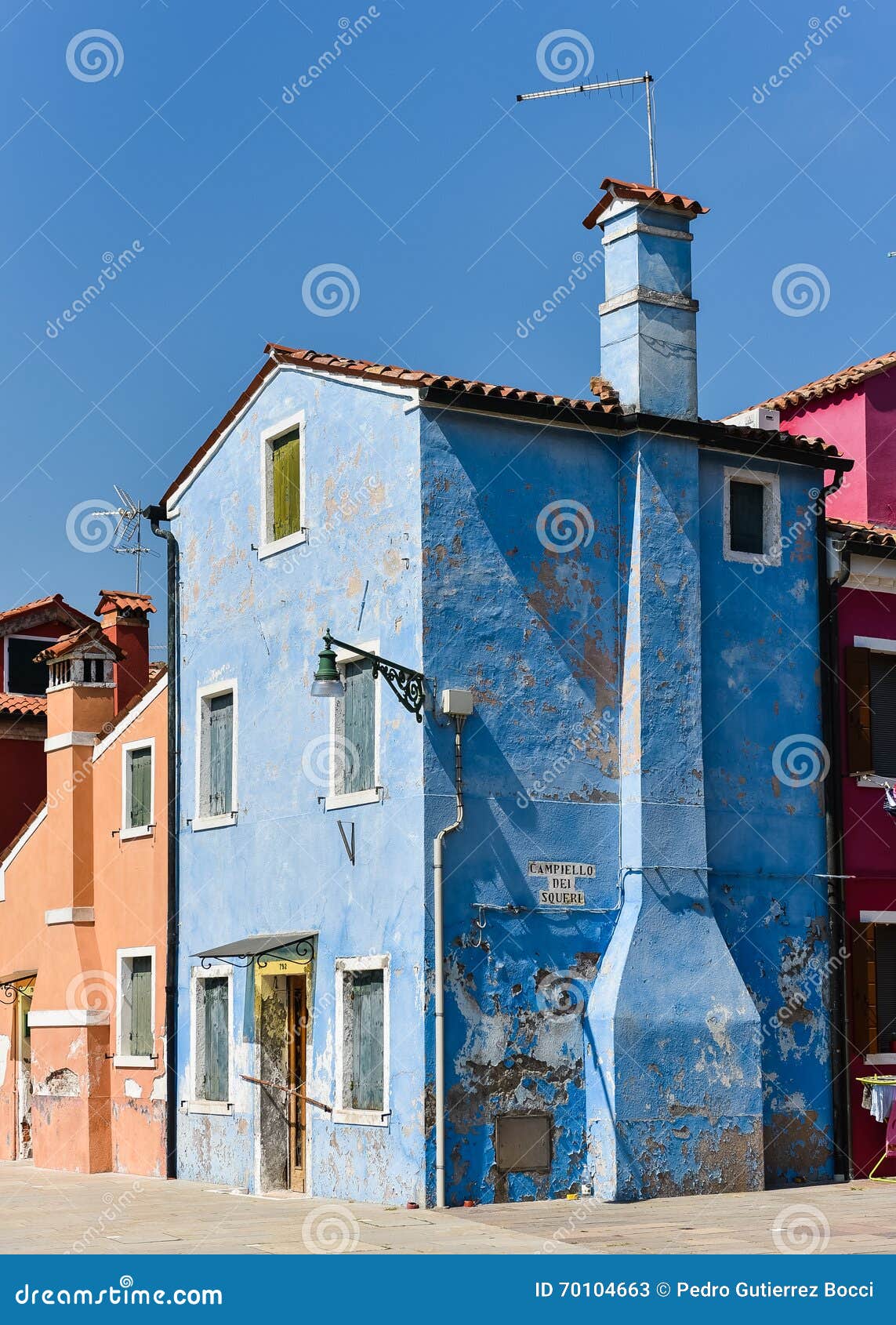 Blue Old Building stock image. Image of facade, icons - 70104663