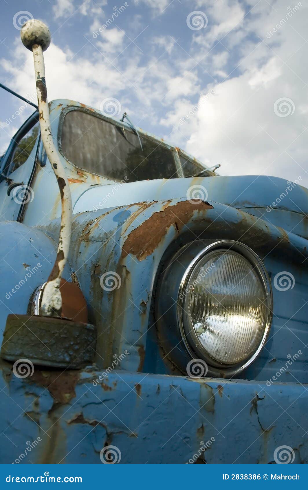 Blue old-fashioned car stock photo. Image of metal, aging - 2838386