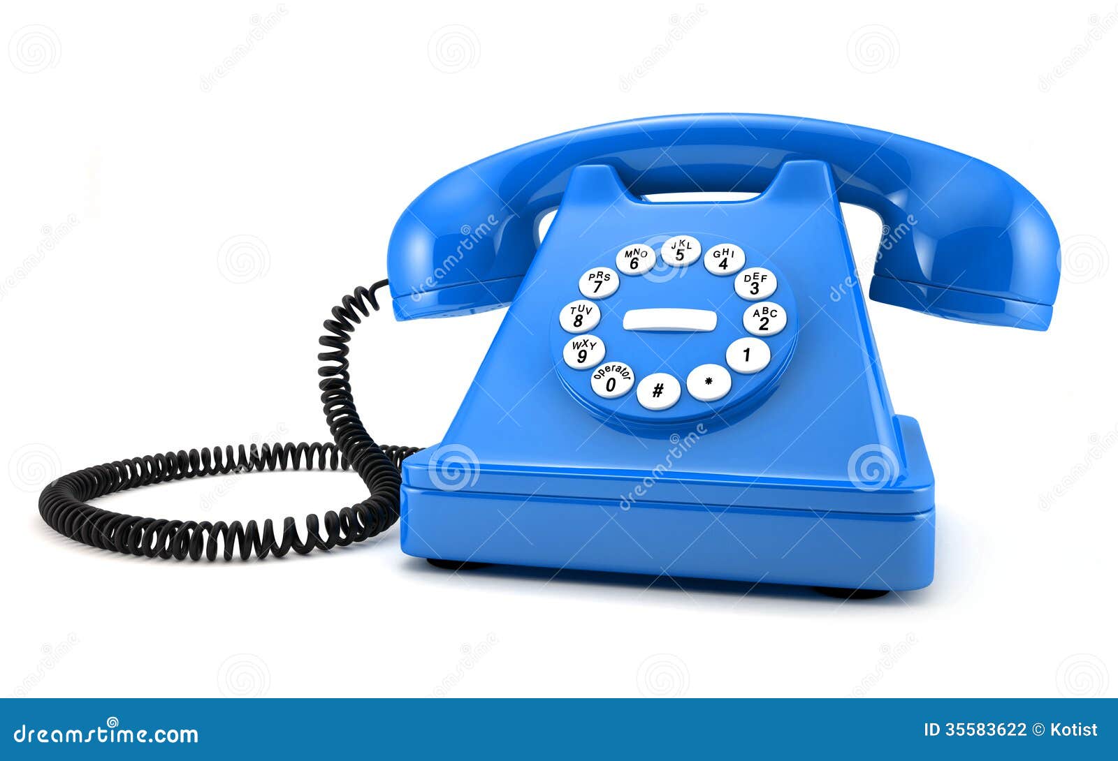 Blue old-fashioned phone stock illustration. Illustration of antique ...