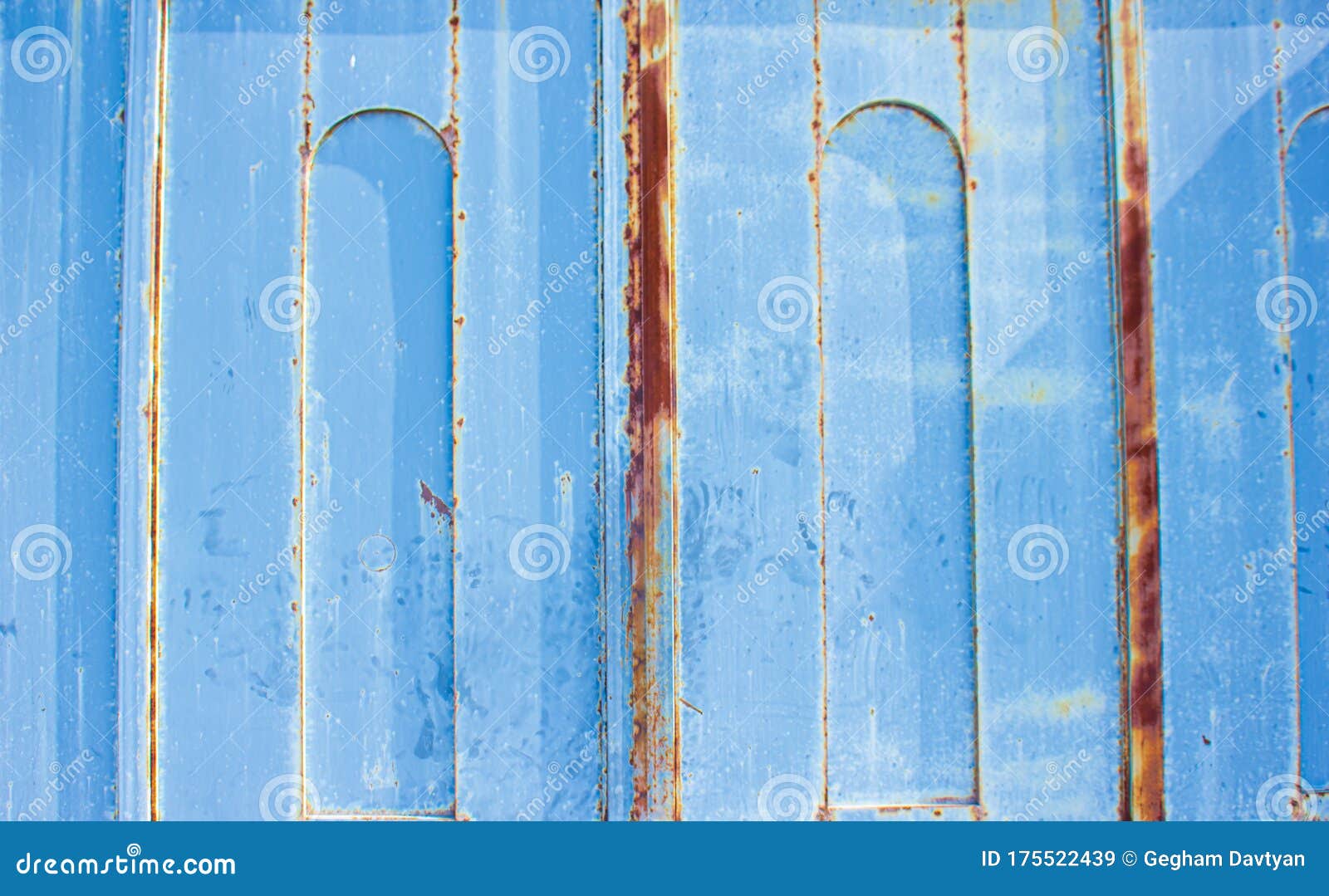 The Blue Old Rusty Gate Background Stock Image - Image of grunge, rough ...