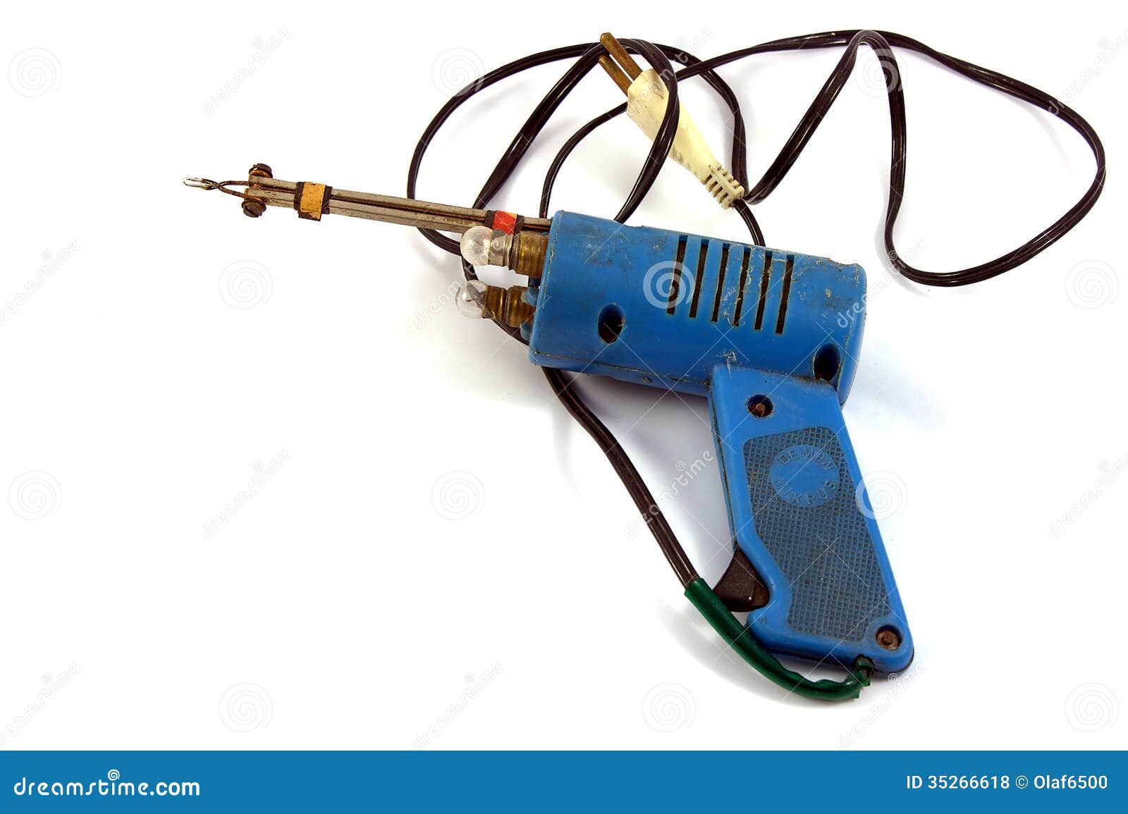 Blue old soldering iron stock photo. Image of electronics - 35266618