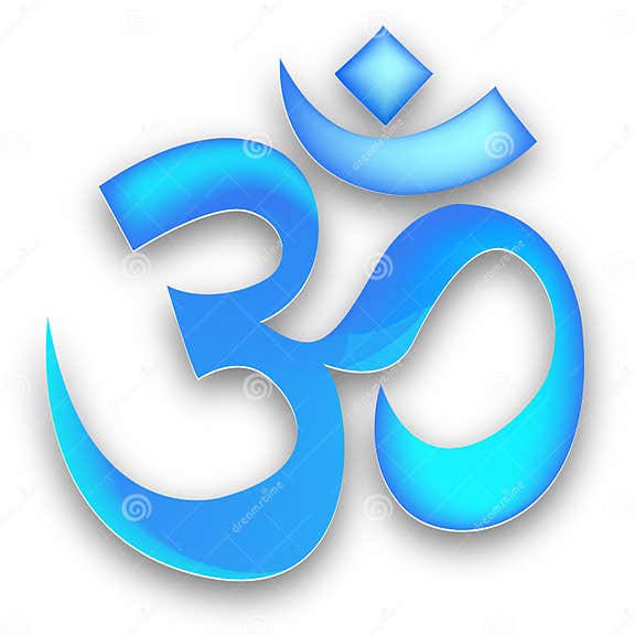 Blue om symbol stock vector. Illustration of buddhism - 16033199