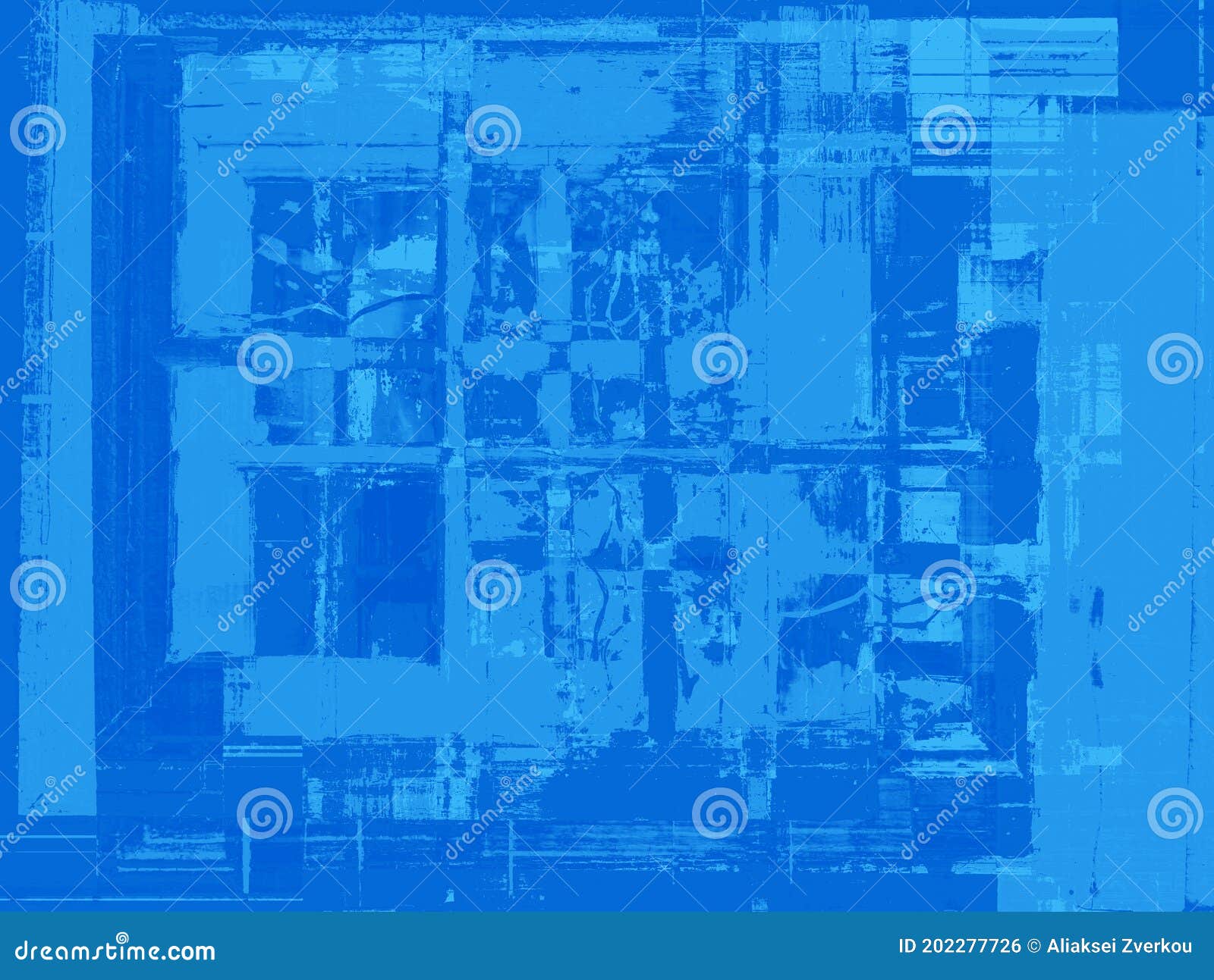 Blue One-color Background with Square, Dark Inserts Stock Illustration ...