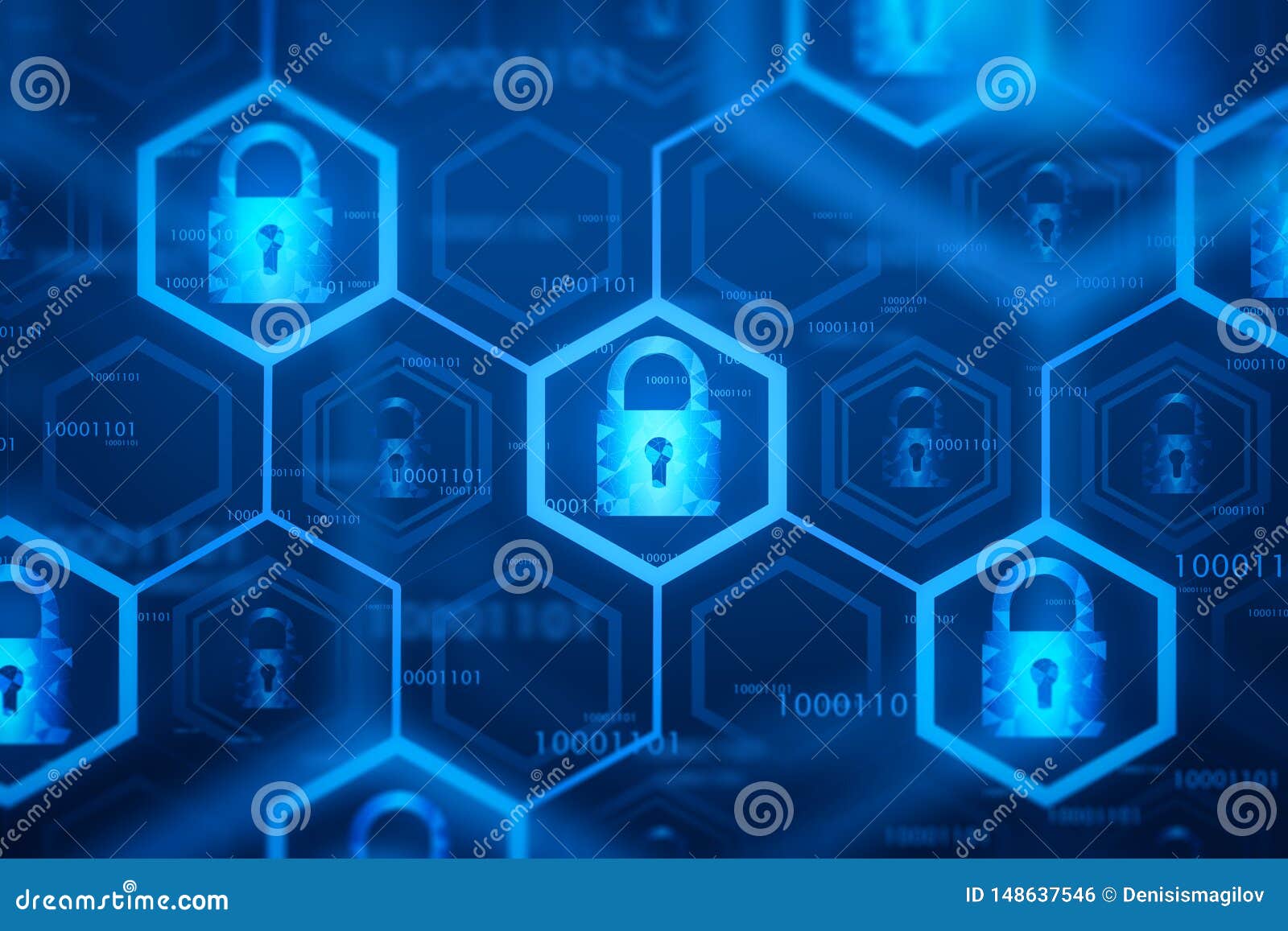 Blue Online Security Interface Background Stock Illustration ...