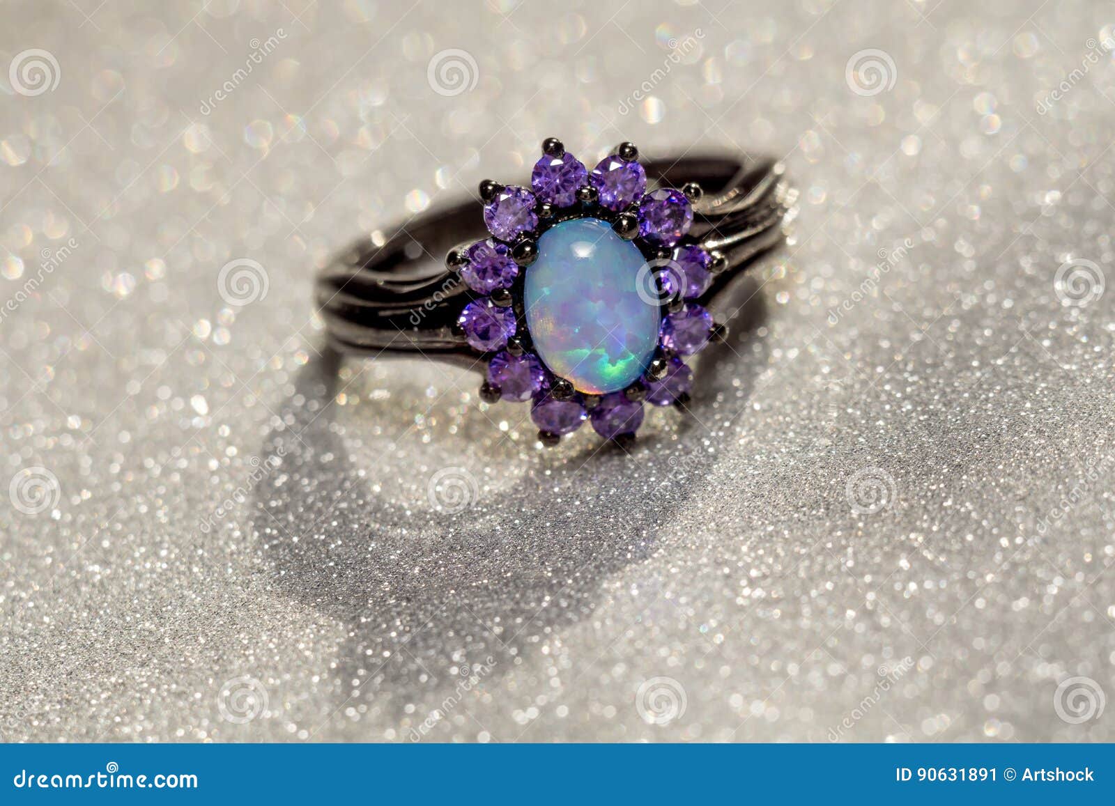 Blue Opal Ring stock image. Image of ring, pink, fire - 90631891