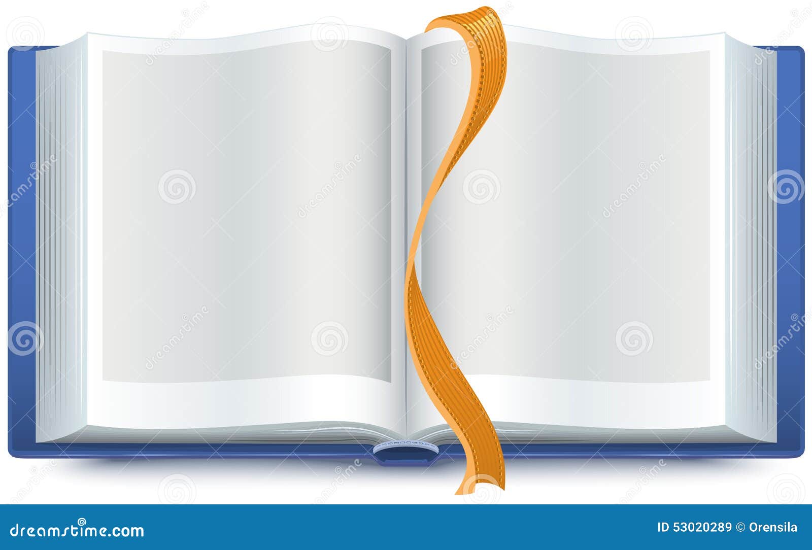 Blue Open Book with a Bookmark Stock Vector - Illustration of page ...