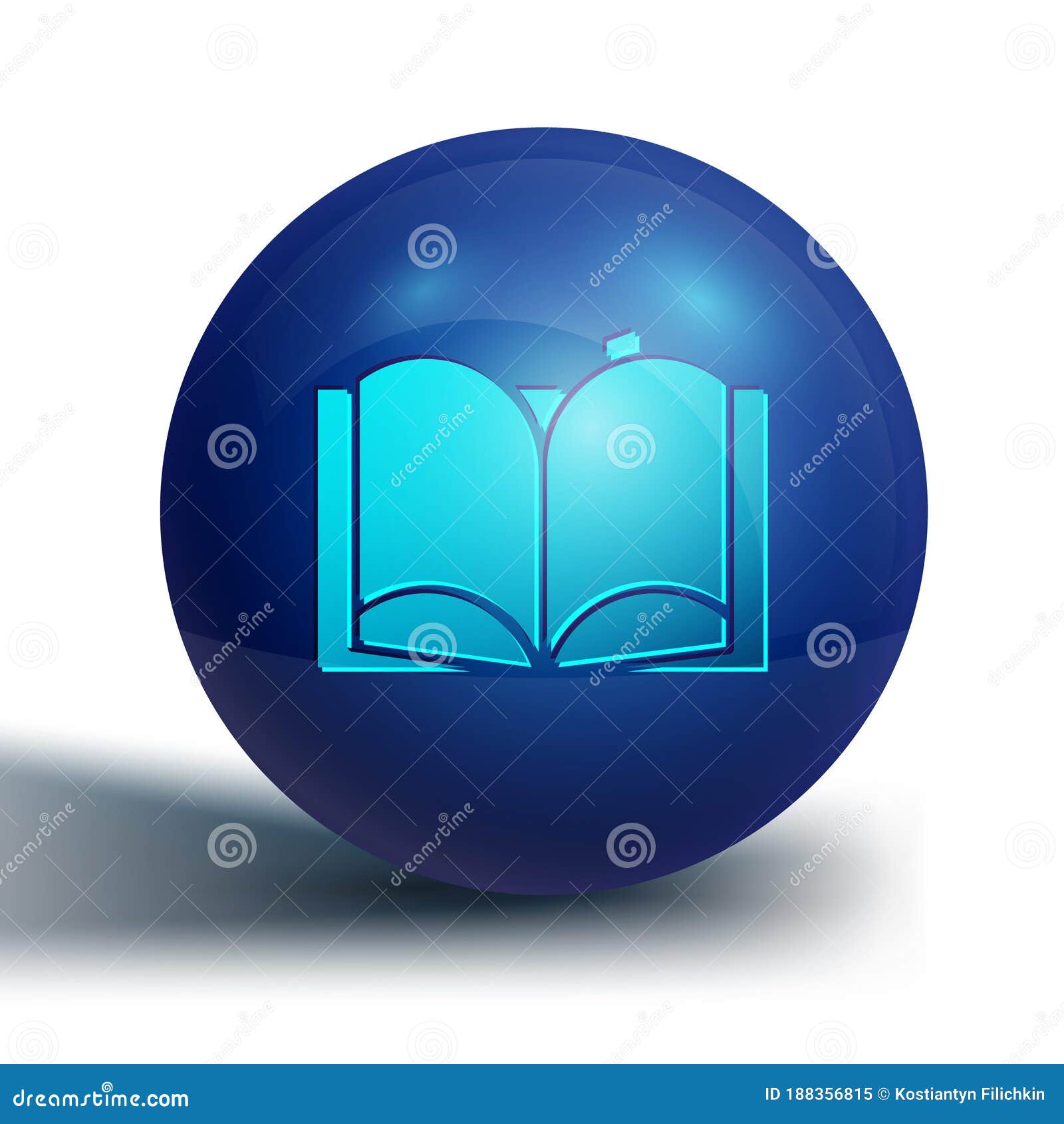 Blue Open Book Icon Isolated on White Background. Blue Circle Button ...