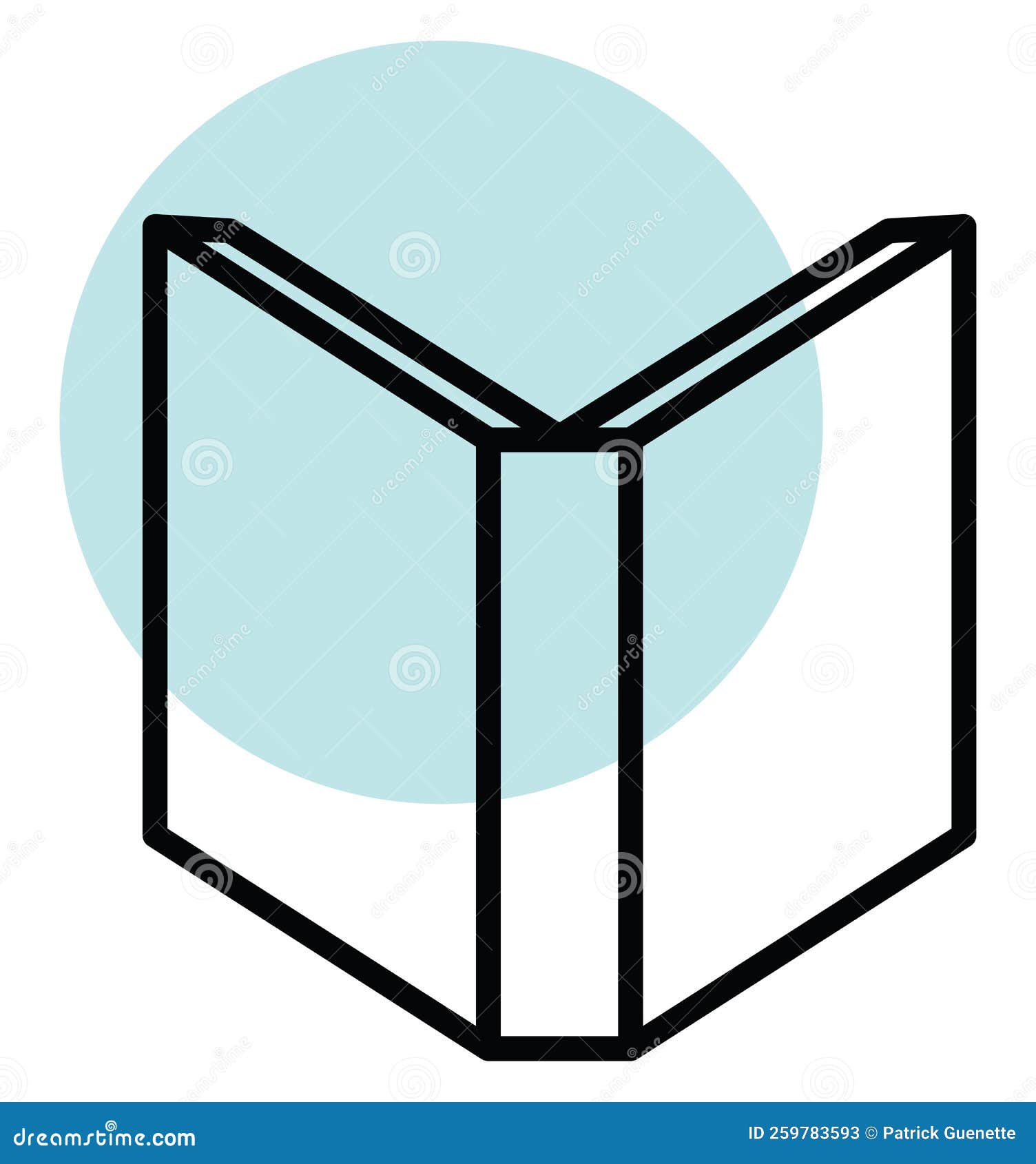Blue open book, icon stock vector. Illustration of book - 259783593