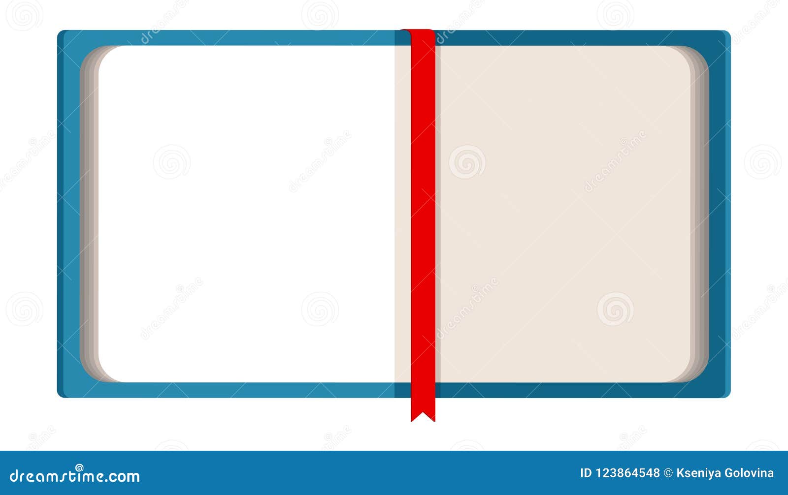 Blue Open Book with a Red Bookmark Stock Vector - Illustration of book ...