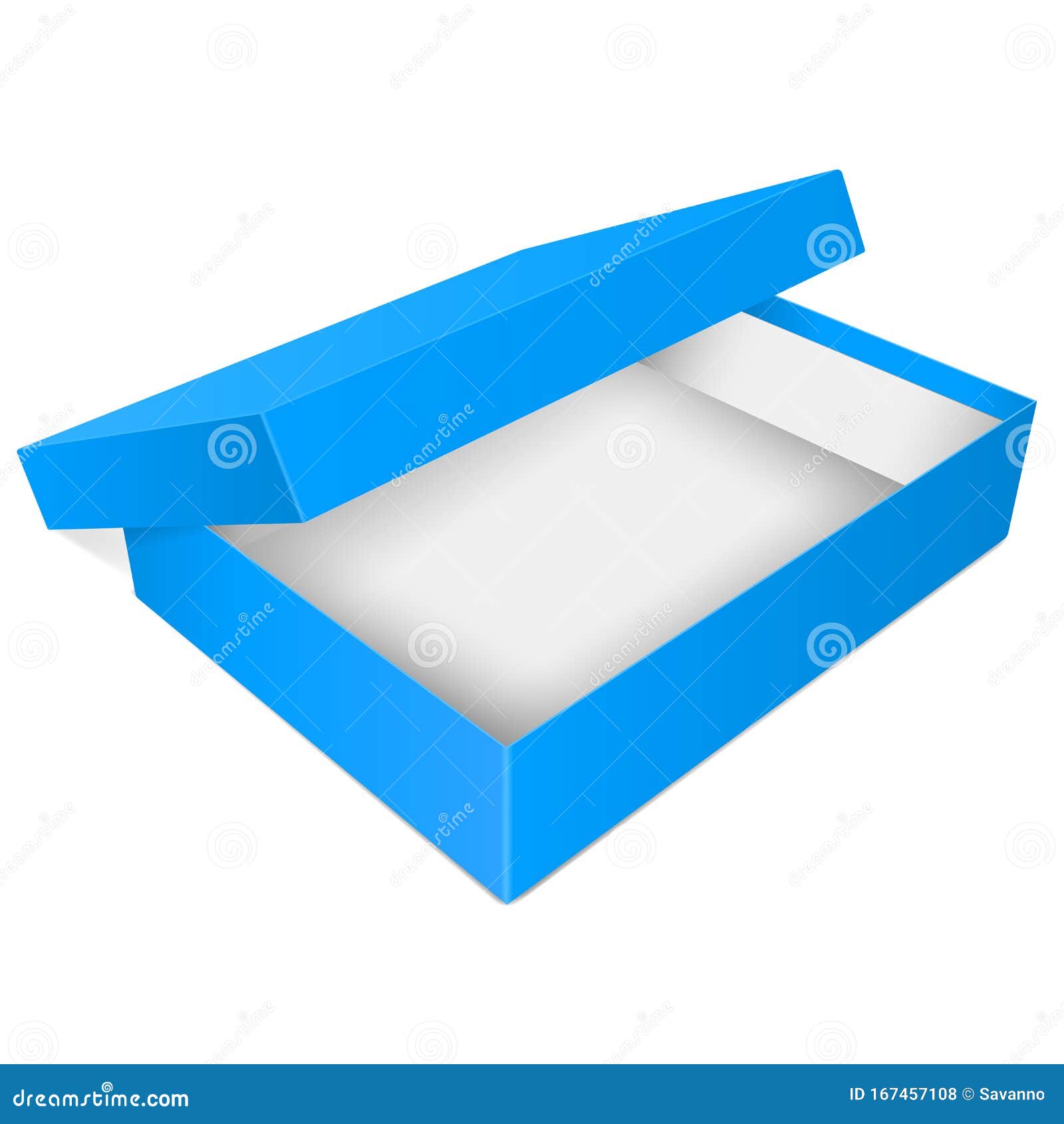 Blue Open Box. Empty Carton Stock Vector - Illustration of package ...