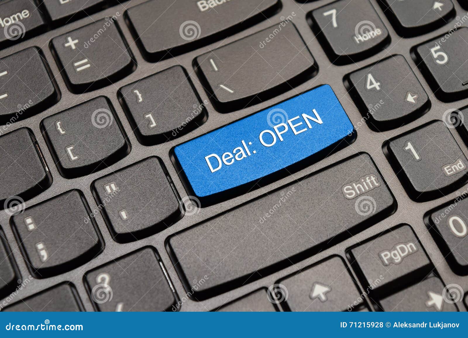 Blue Open Deal Keyboard Button Stock Illustration - Illustration of ...