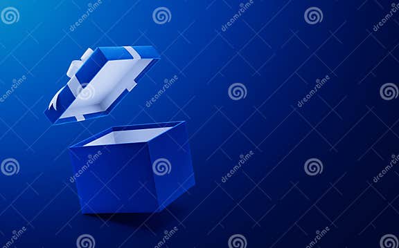 Blue open gift box stock illustration. Illustration of happy - 148809403