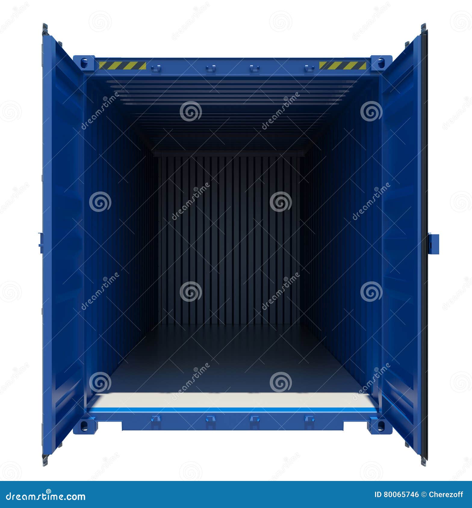 Blue Open Shipping Container Stock Photo - Image of lock, merchandise ...