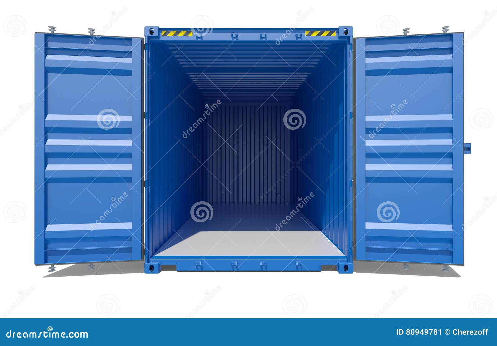 Blue Open Shipping Container Stock Image - Image of business ...