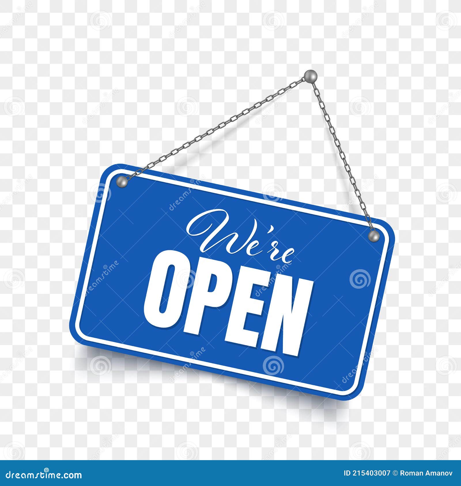 Blue Open signboard. stock vector. Illustration of blackboard - 215403007