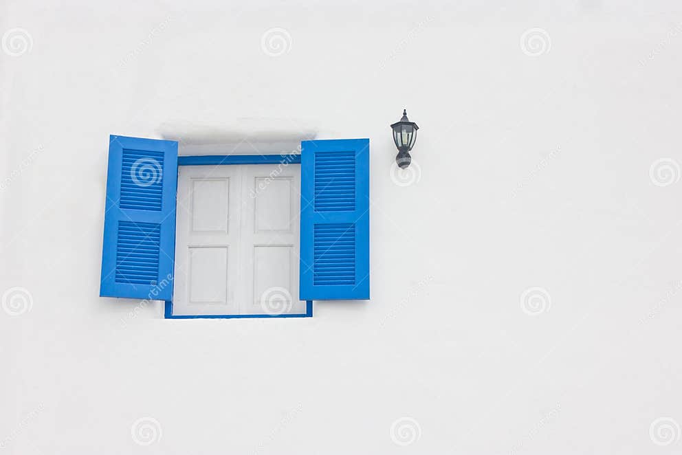 Blue Open Window. stock photo. Image of open, exterior - 34240824