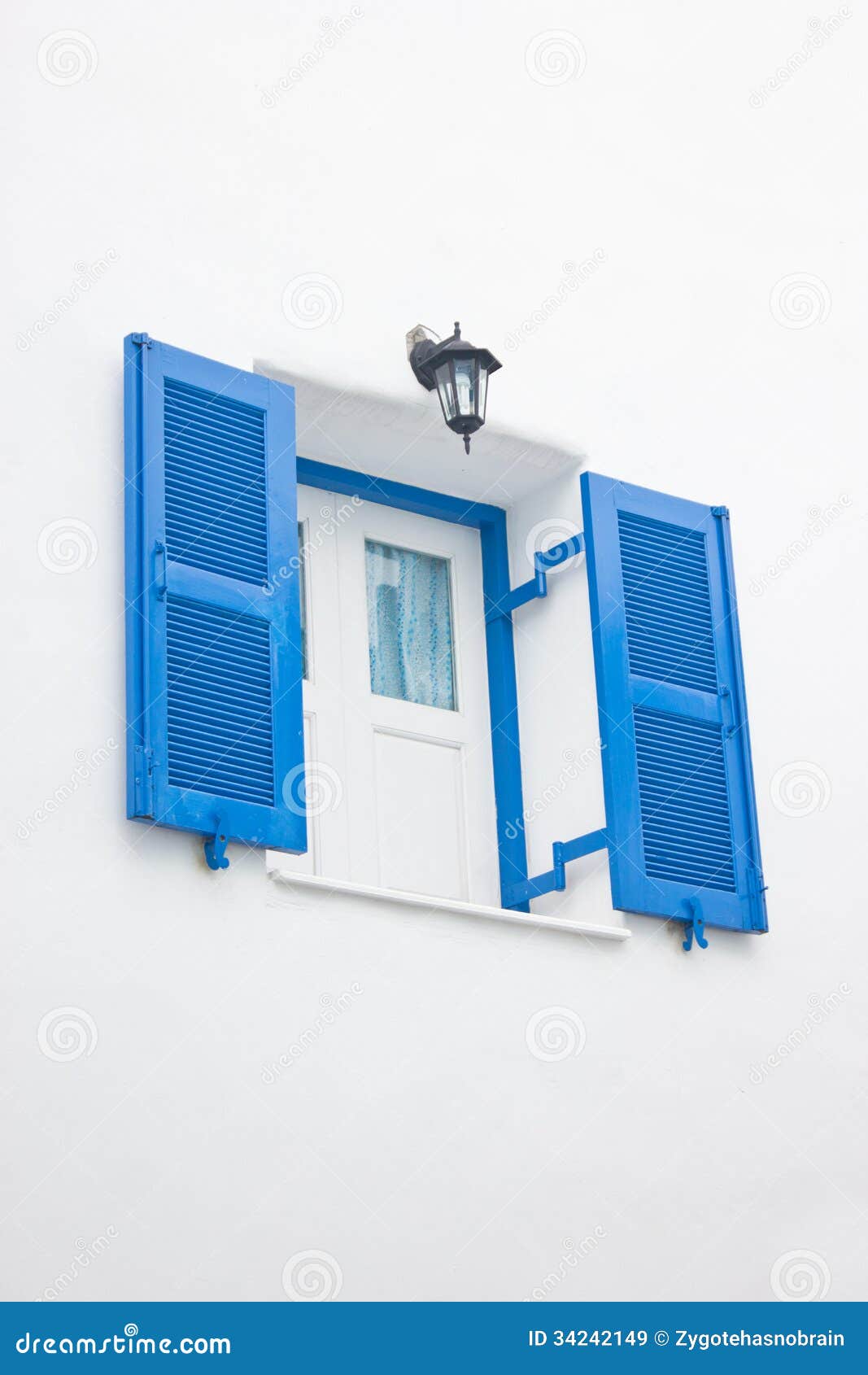 Blue Open Window. stock image. Image of blue, texture - 34242149